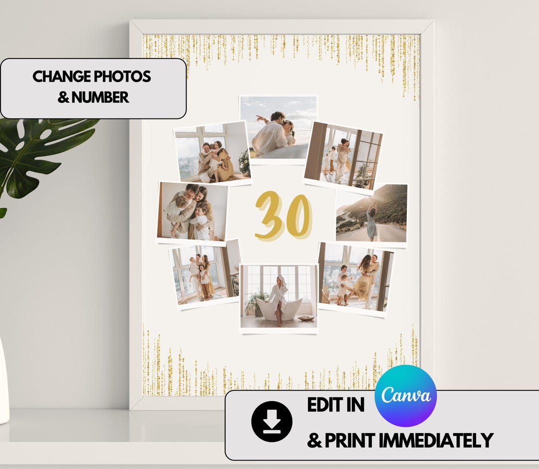 Custom Birthday Gift Template Canva Birthday Collage Printable Birthday ...
