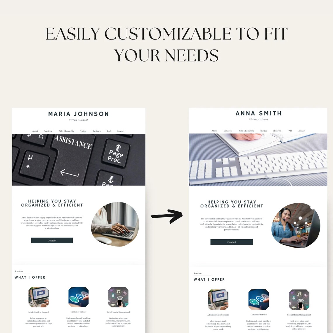 Virtual Assistant Canva Website Remote Assistant Website Template ...