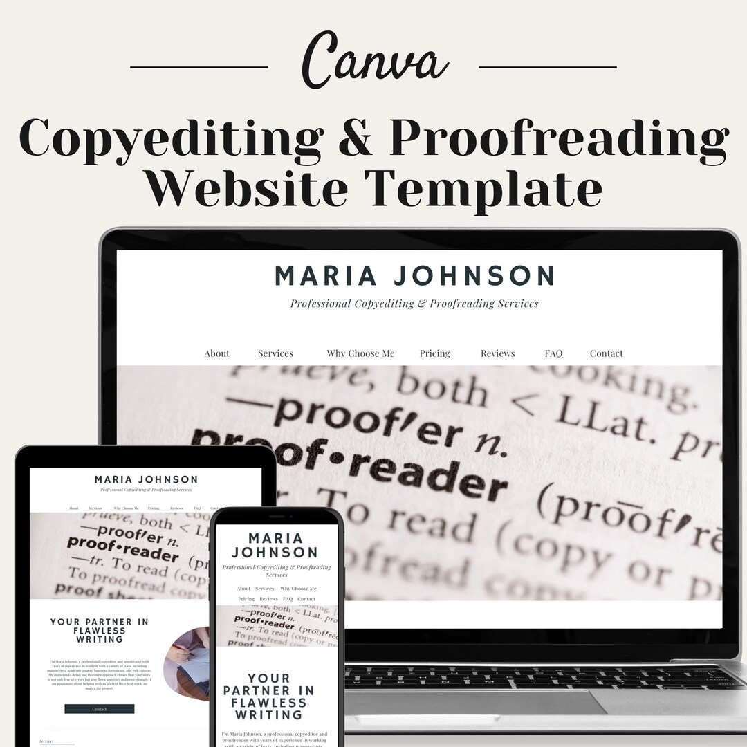 Copywriter Canva Website Proofreader Website Template Copywriting Landing Page Proofreading One ...