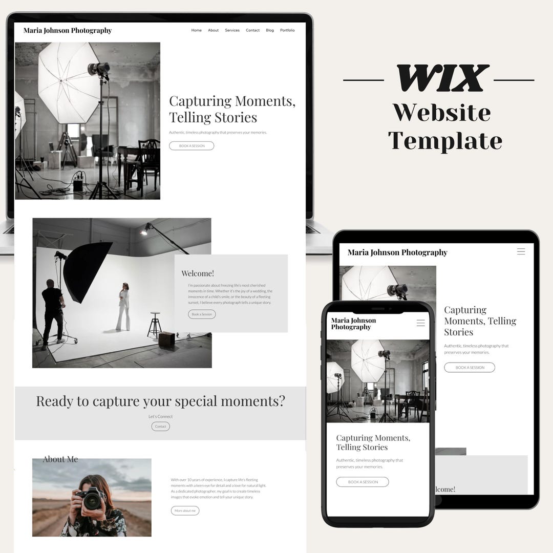 Wix Website Template Photographer Wix Template Photography Wix Design ...
