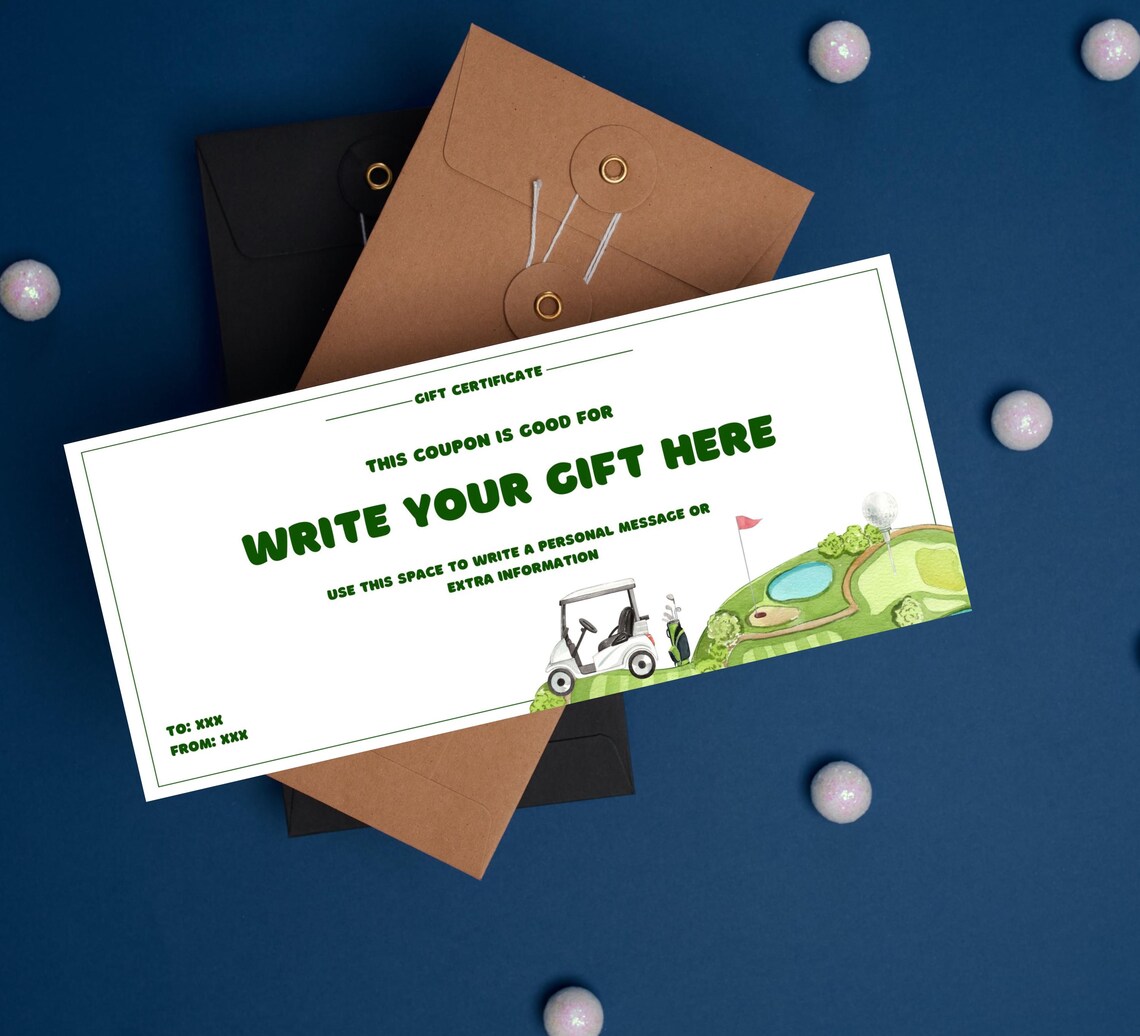 Editable Golf Gift Coupon Template (canva) - Etsy