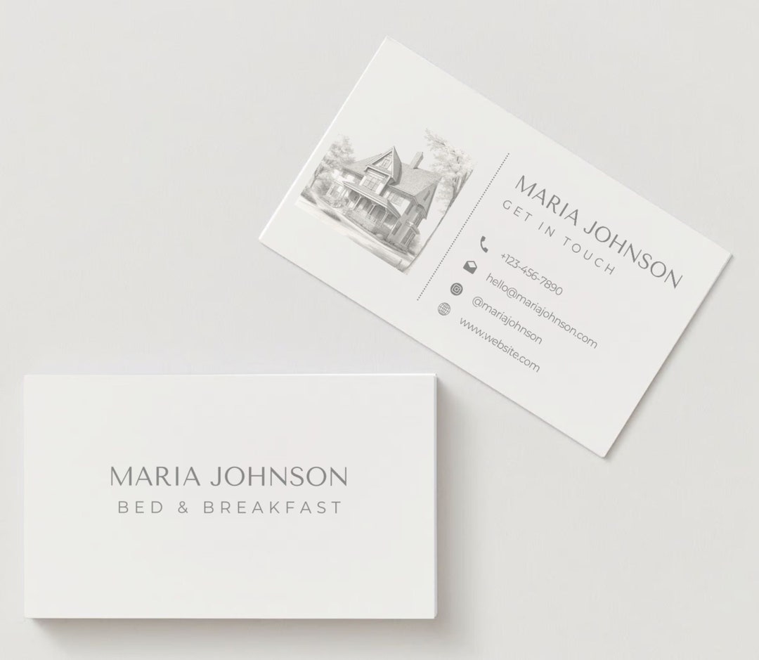 Bed Breakfast Business Card Template B&B Calling Card Holiday - Etsy
