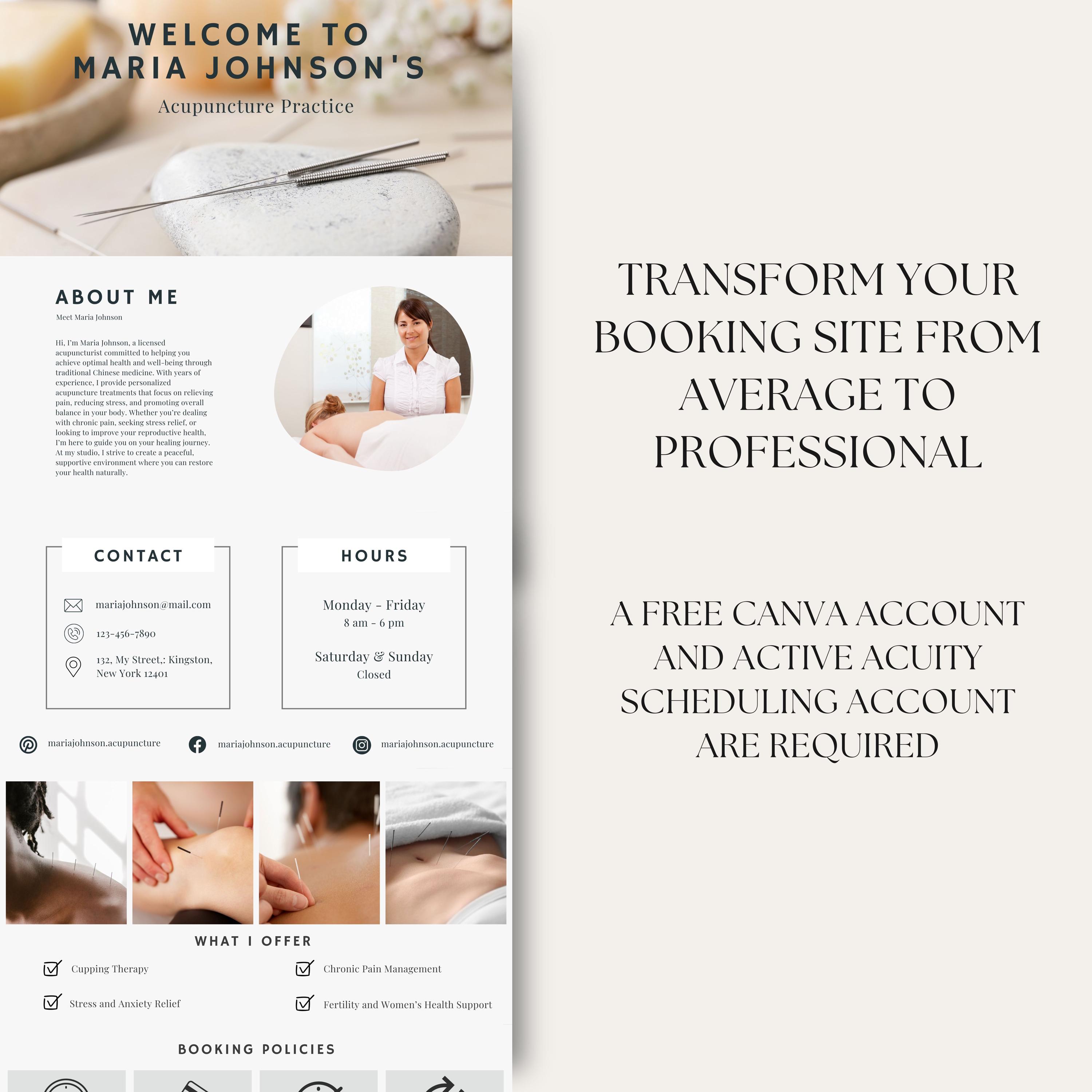 Acupuncture Acuity Scheduling Template Canva Acuity Scheduling Template ...