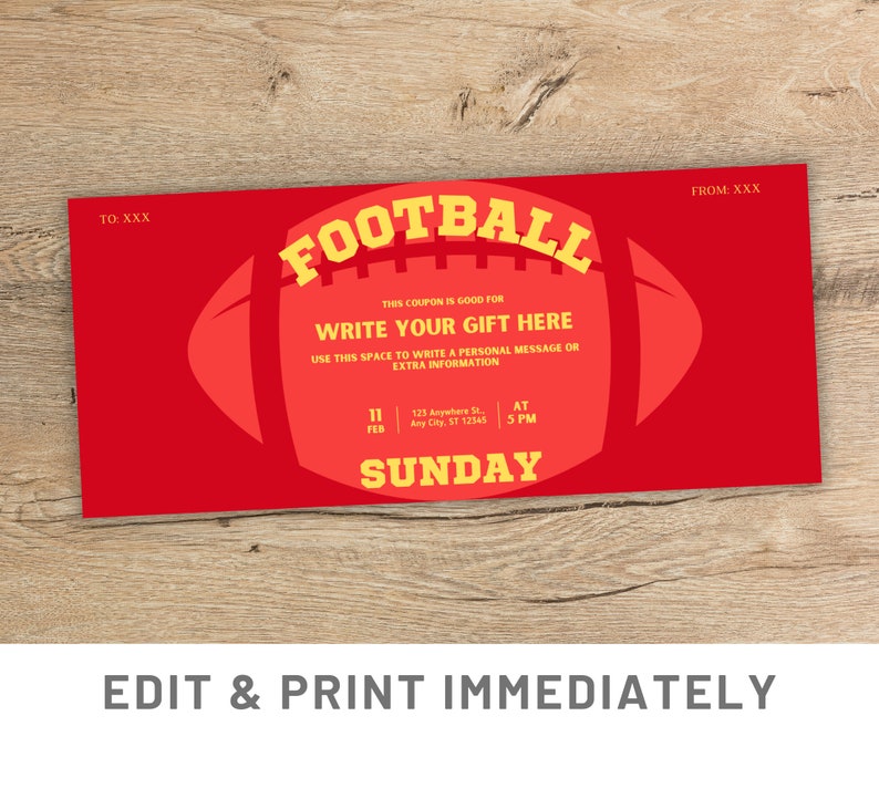 Football Game Invitation Big Game Ticket Printable Canva Template ...