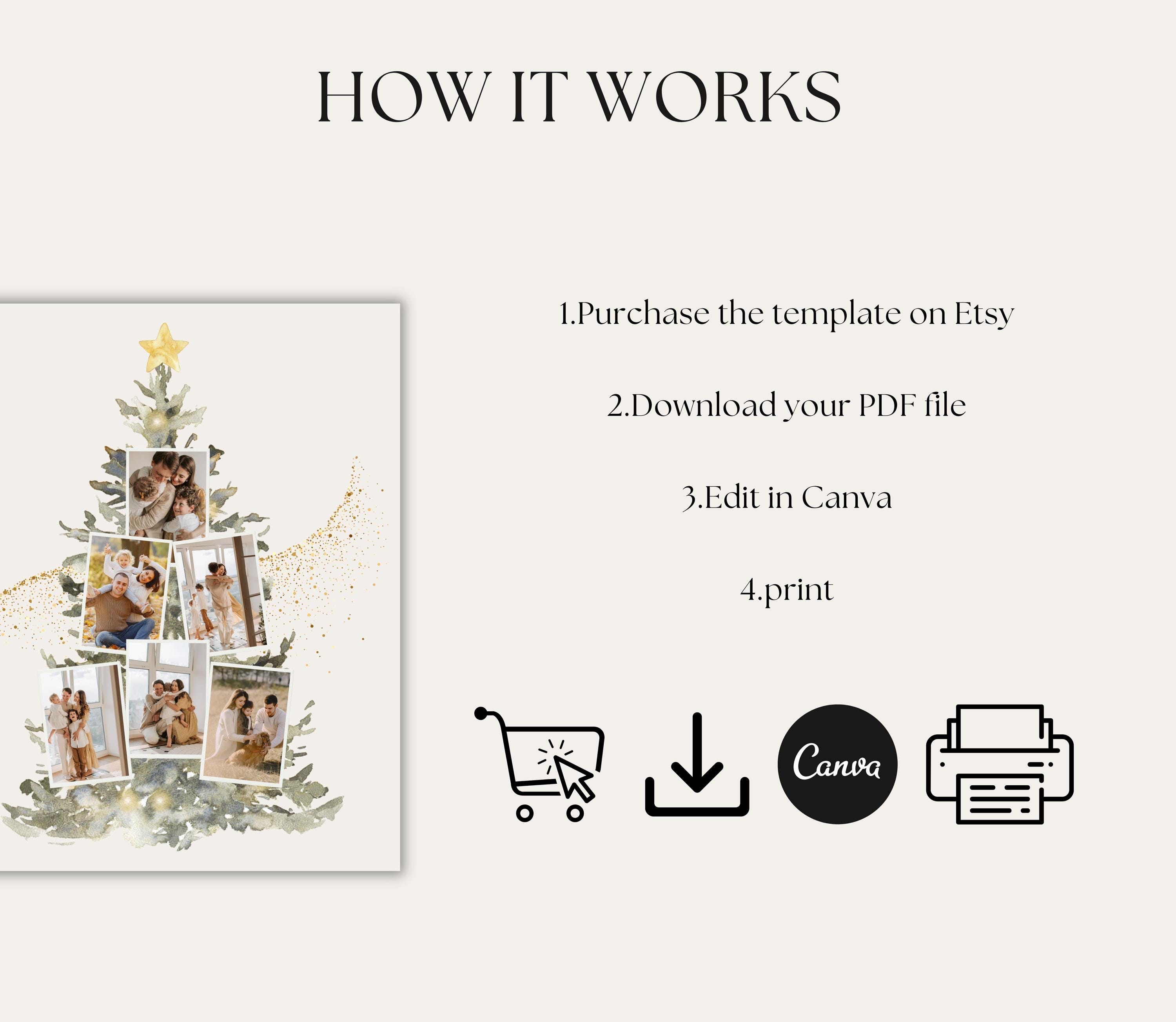 Custom Christmas Gift Template Canva Christmas Collage Printable ...