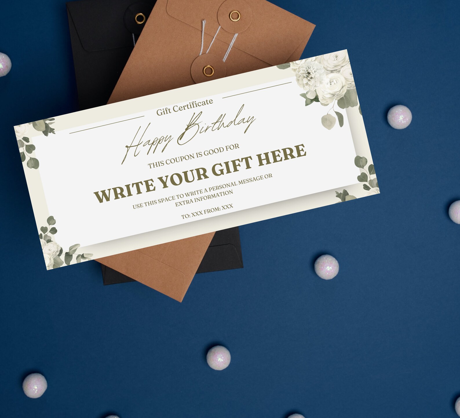 Elegant Birthday Coupon Editable Gift Coupon Template Canva Birthday ...