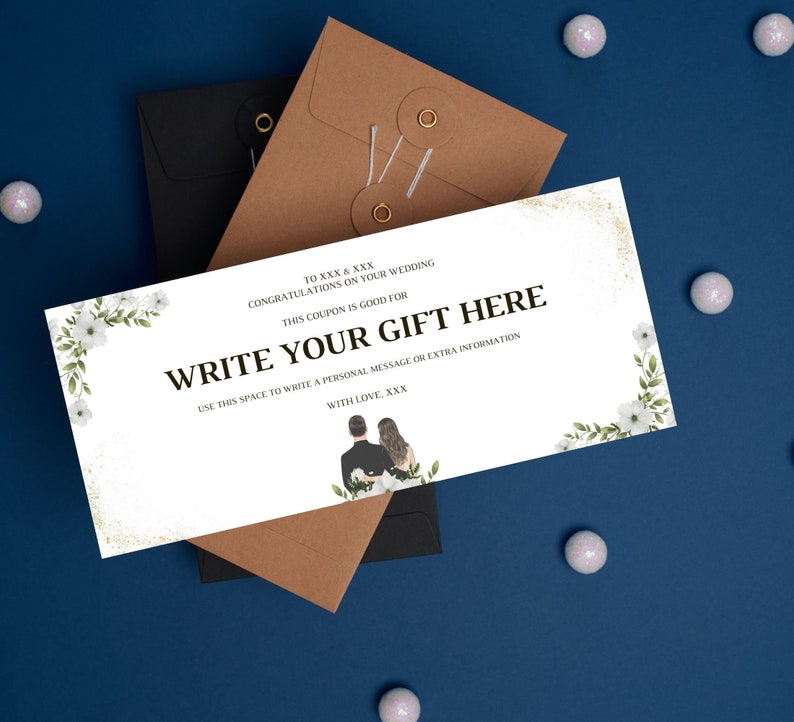 Wedding Gift Coupon Editable Gift Coupon Template Canva Wedding ...