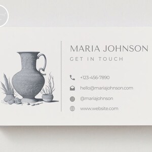 Pottery Business Card Template, Editable Potter Calling Card (canva) - Etsy