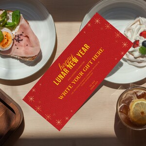 Lunar New Year Gift Card Custom Chinese New Year Gift Coupon Template ...