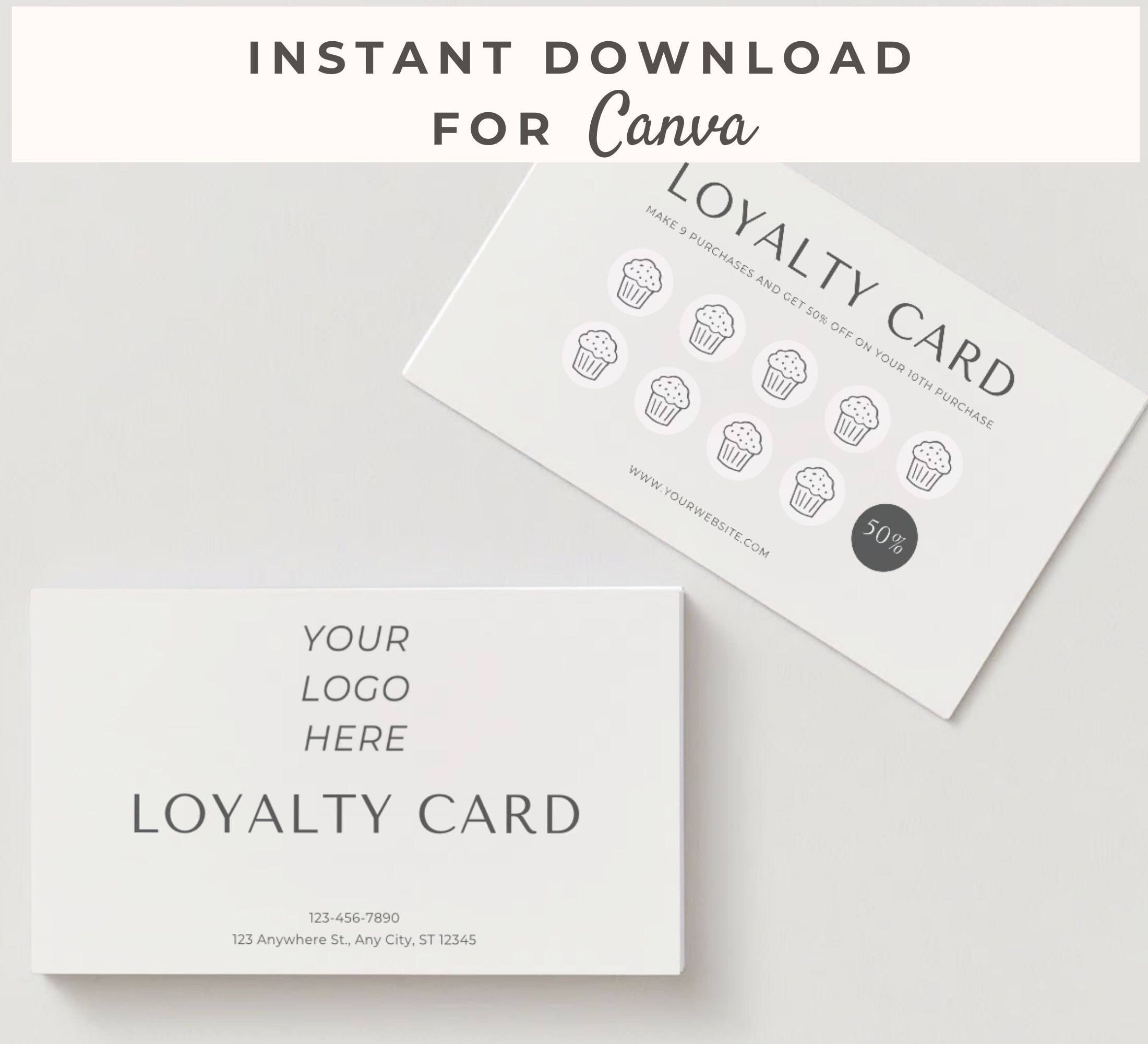 Bakery Loyalty Card Template Canva Customer Loyalty Card Baker Rewards ...