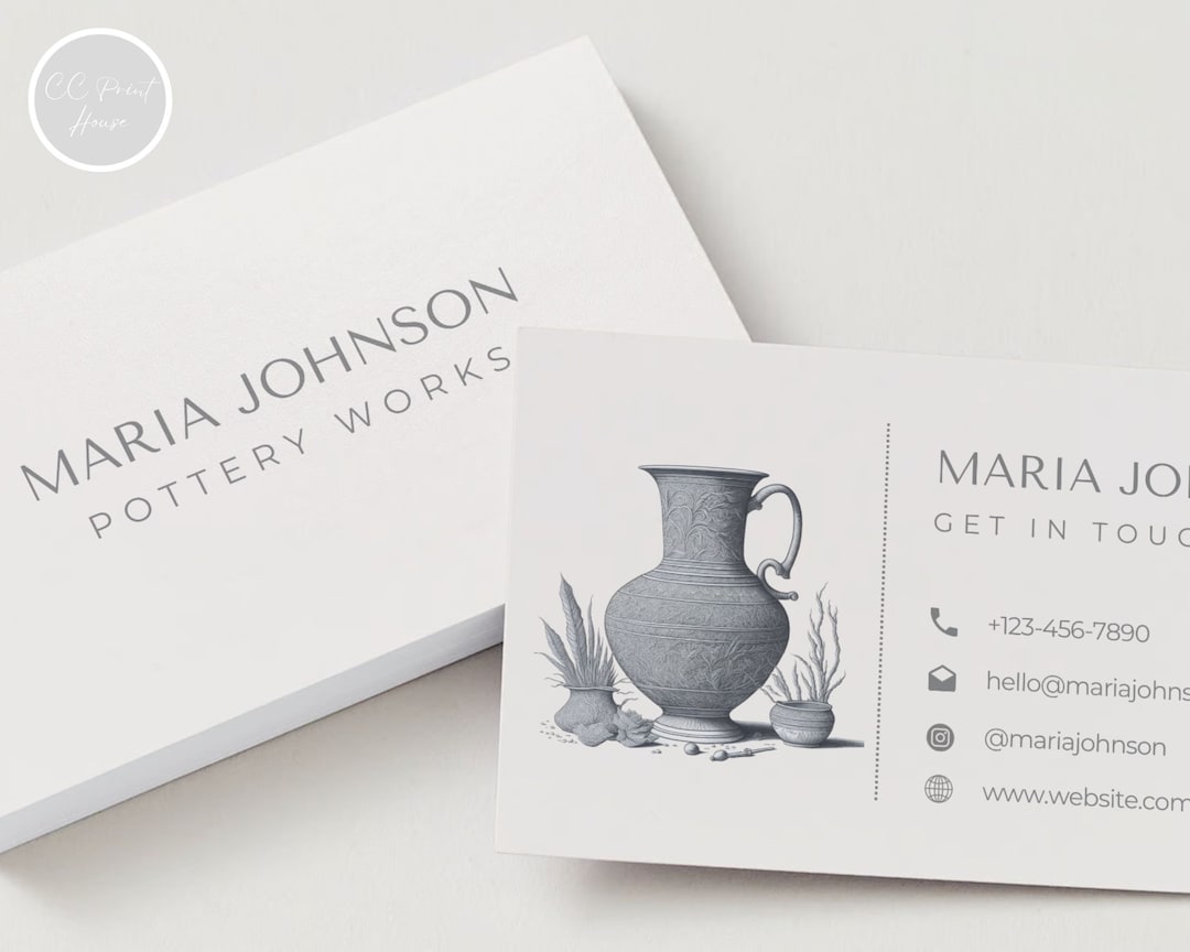Pottery Business Card Template Printable Business Card Template Potter ...