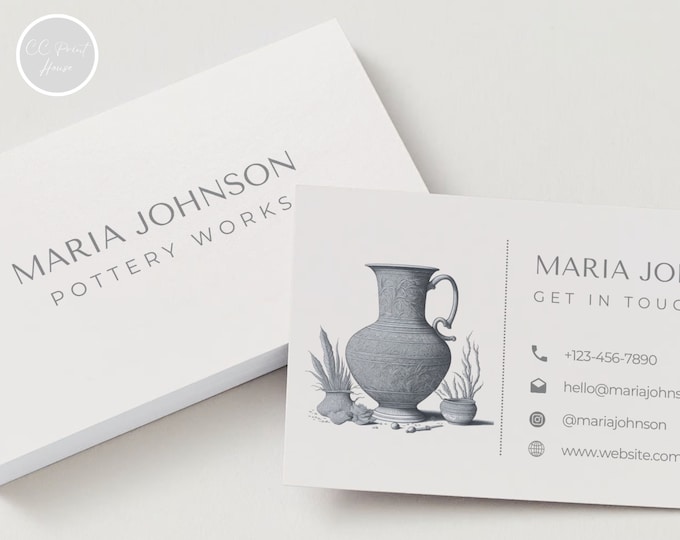 Pottery Business Card Cleaning Instruction Care Card Digital Download ...