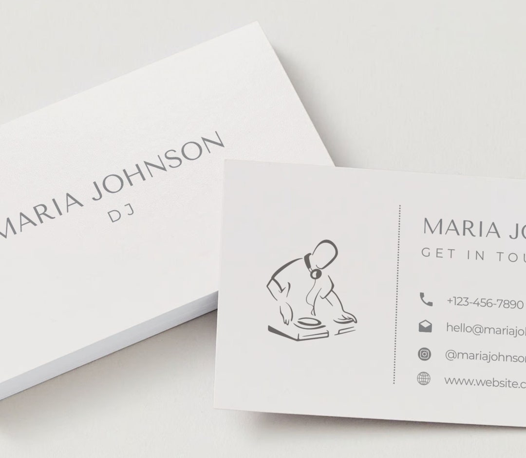 DJ Business Card Template, Editable Canva Design (digital) - Etsy