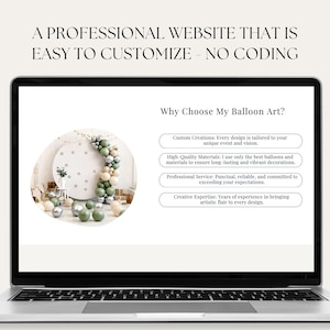Balloon Business Canva Website Balloon Decor Website Template Balloon ...
