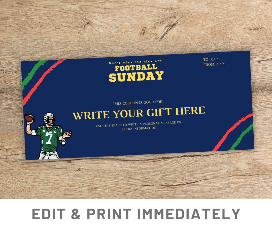 Sunday Football Party Printable Canva Template Football Game Invitation ...