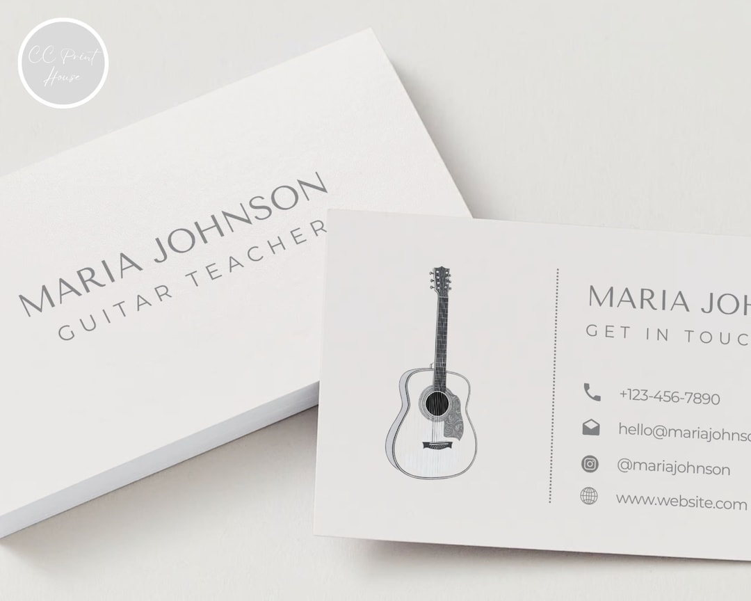 Guitarist Business Card Template Printable Business Card Template ...