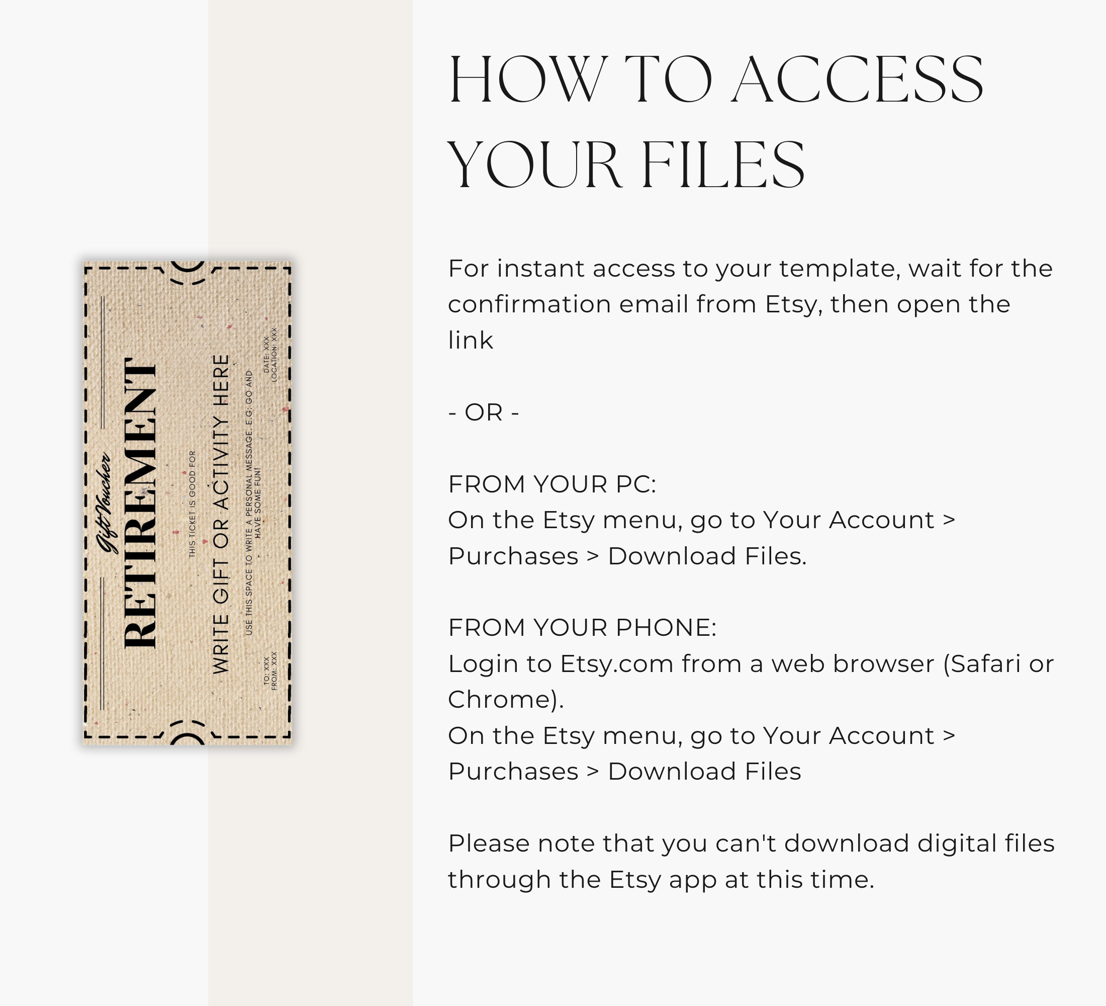 Vintage Retirement Coupon Canva Editable Gift Card Template Canva ...