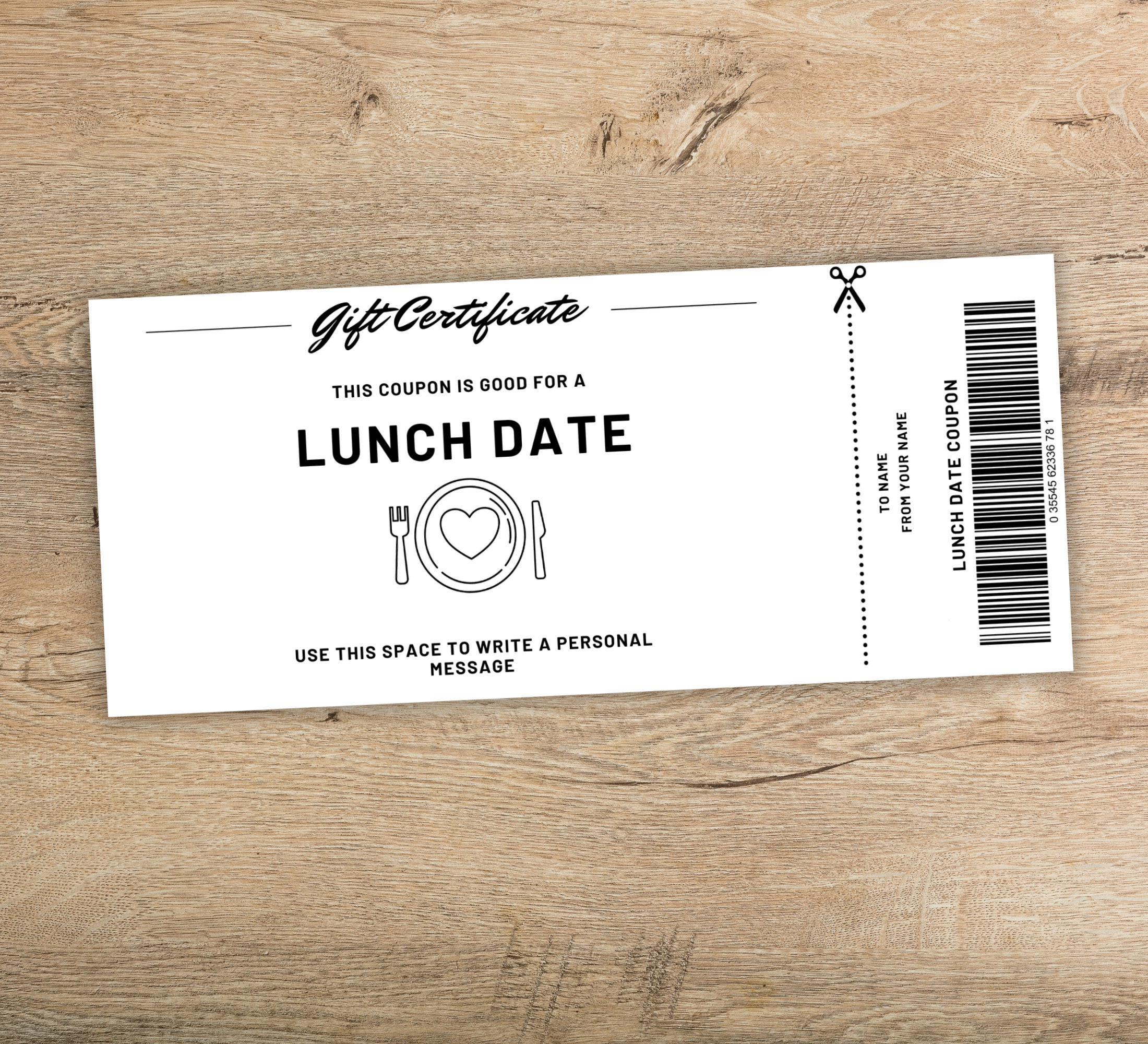 Lunch Date Coupon Editable Gift Coupon Template Canva Lunch Voucher ...