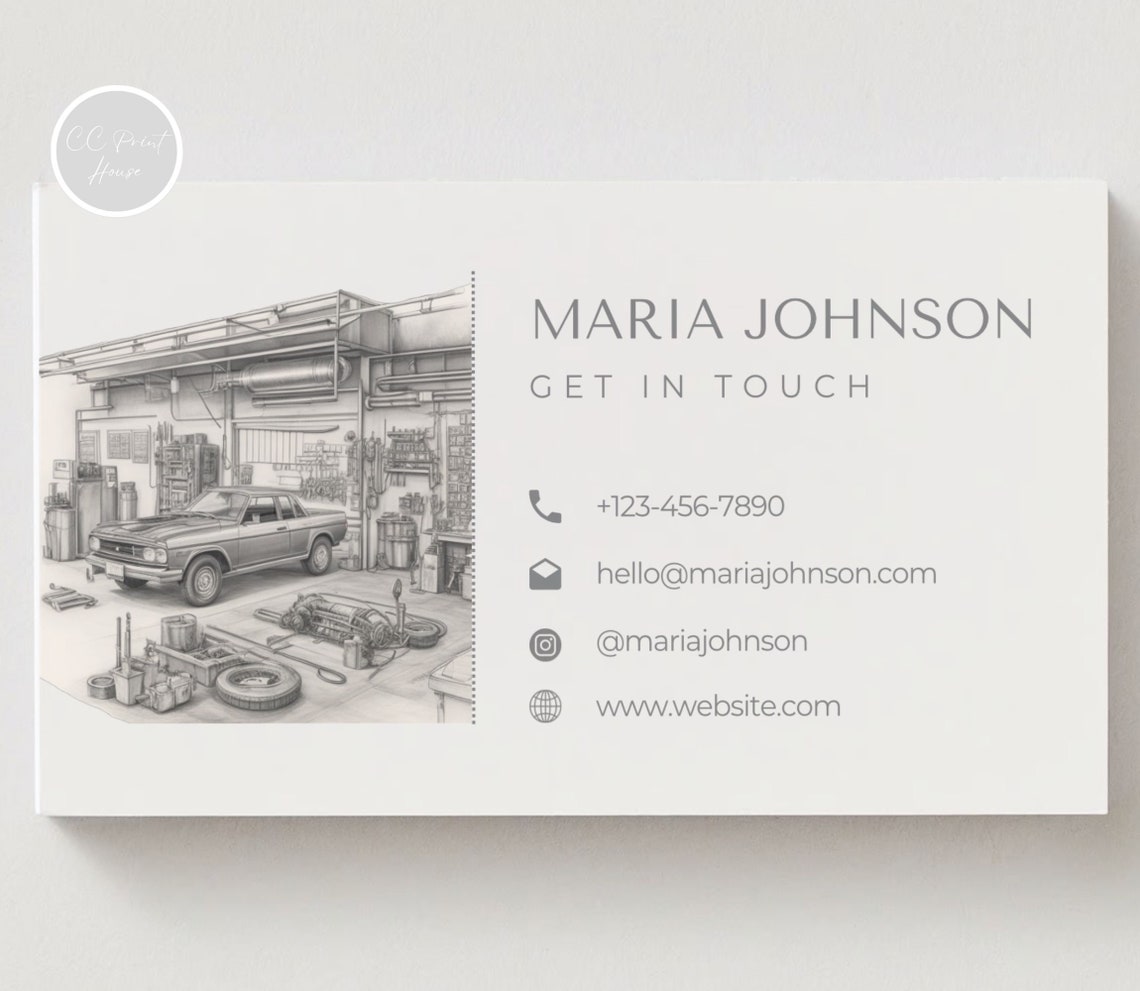 Car Mechanic Business Card Template Car Repair Calling Card Auto Repair ...