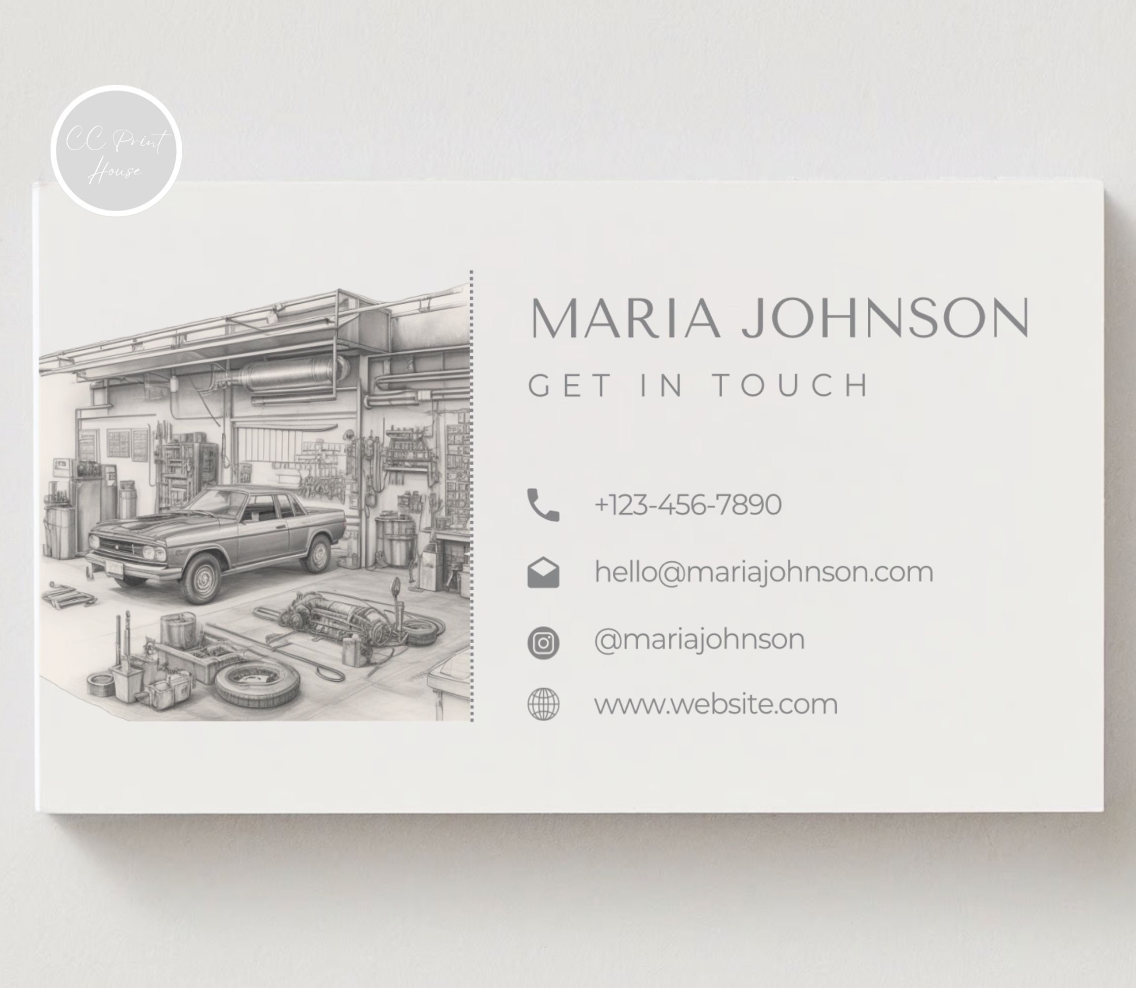 Car Mechanic Business Card Template Car Repair Calling Card Auto Repair ...