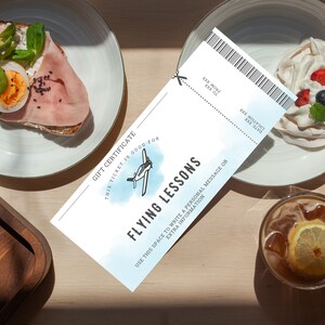 Custom Flying Lessons Voucher Flight Gift Coupon Template Canva Pilot ...