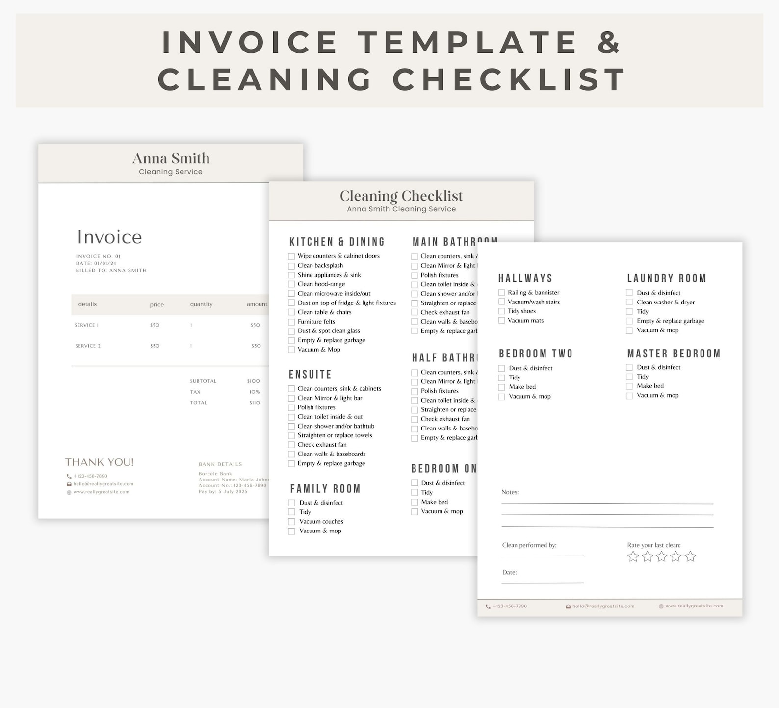 Cleaning Branding Kit for Canva Cleaning Business Bundle Template ...