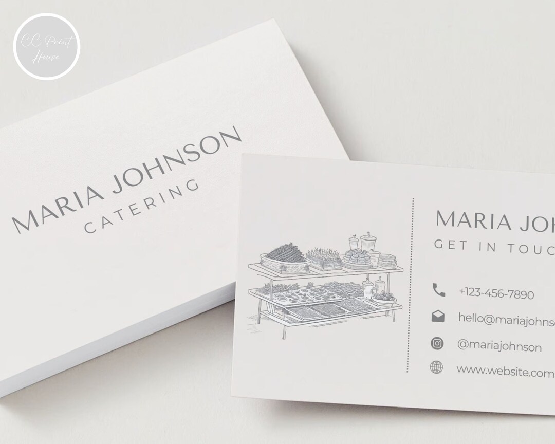 Catering Business Card Template Catering Calling Card Caterer Business ...