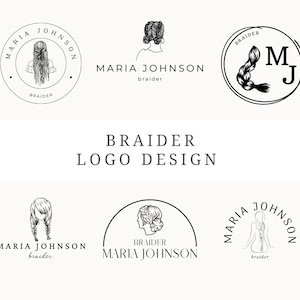 Hair Logo Design Canva 6 Customizable Braider Logos Hair Braids Logo ...