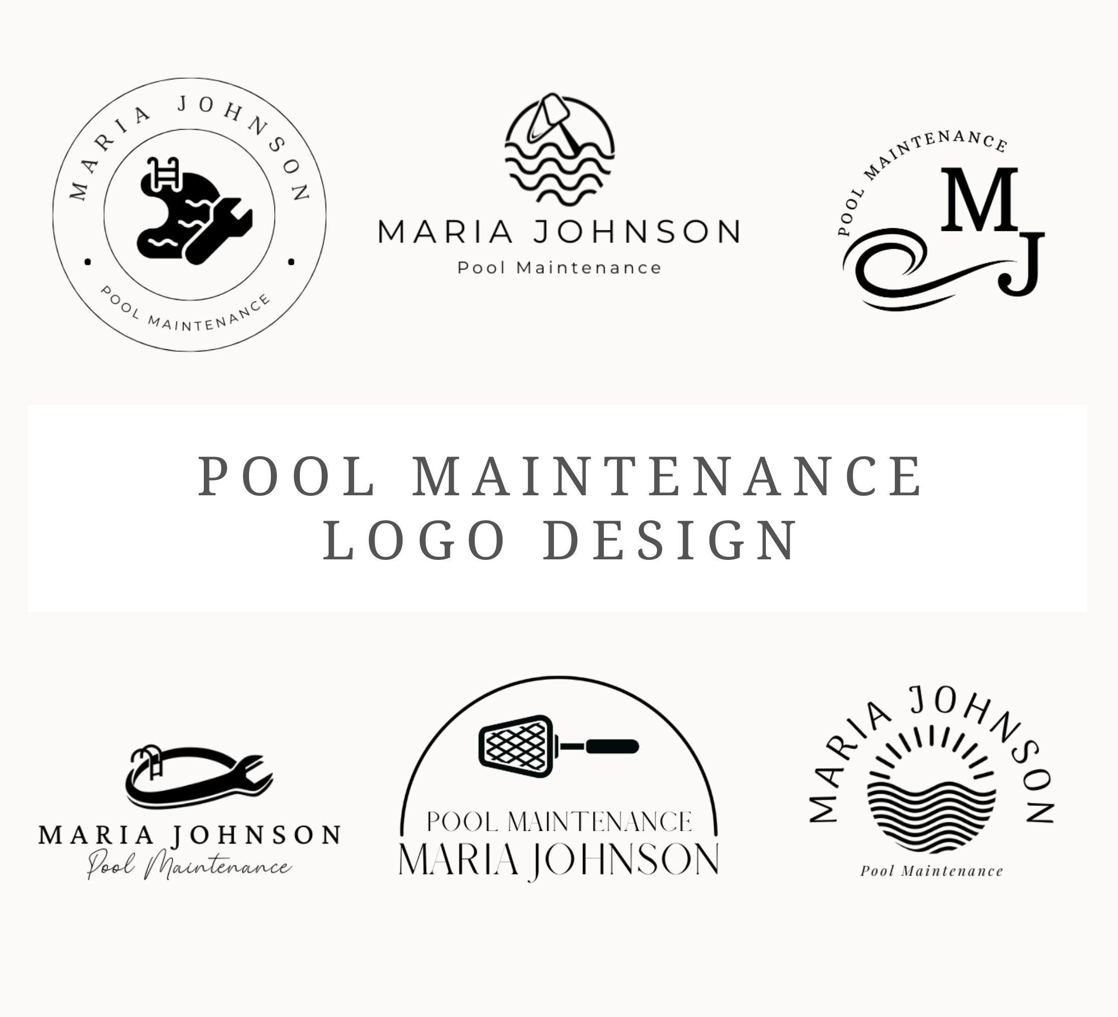 Pool Maintenance Logo Design Canva 6 Customizable Pool Logos Pool ...
