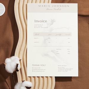 Dance Teacher Invoice Template Dance Studio Editable Template Printable ...
