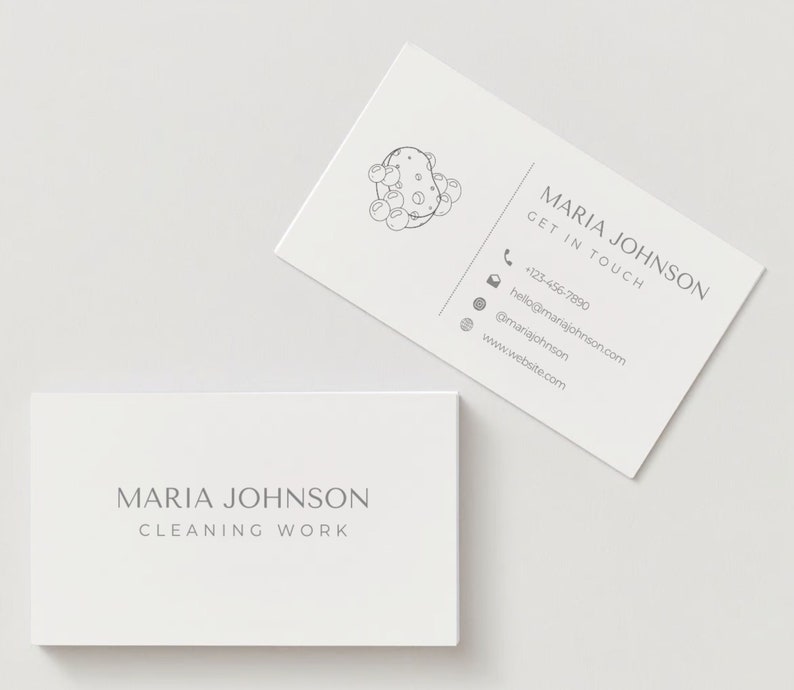 Cleaner Business Card Template, Editable Cleaning Company Design (canva ...