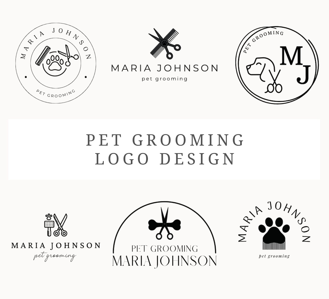 Pet Grooming Logo Design Canva 6 Customizable Pet Groomer Logos Dog ...