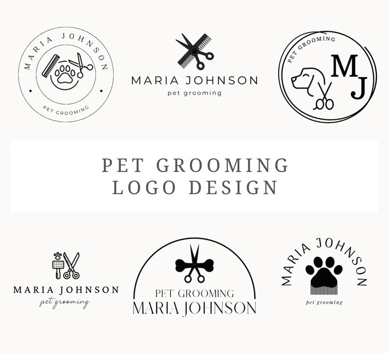 Pet Grooming Logo Design Canva 6 Customizable Pet Groomer Logos Dog ...