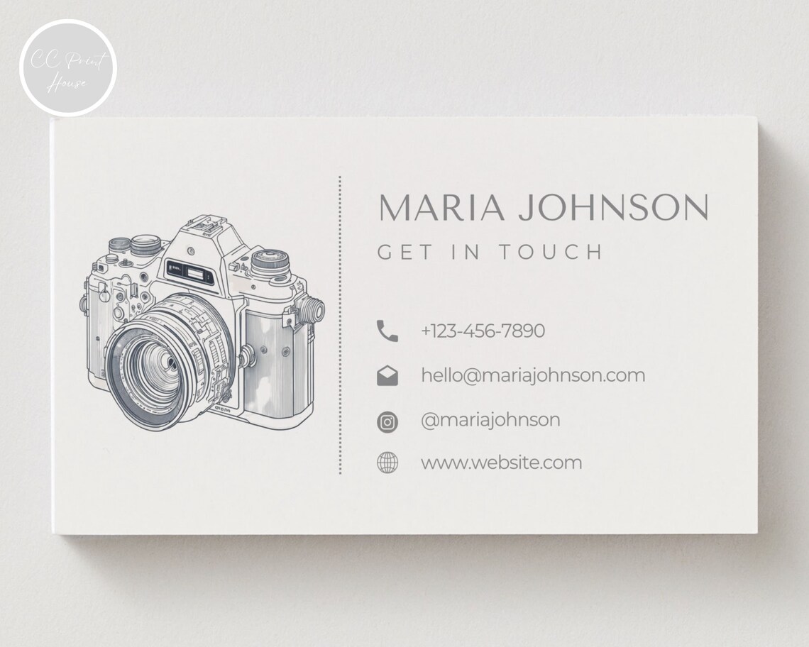 Photographer Business Card Template Photographer Calling Card - Etsy