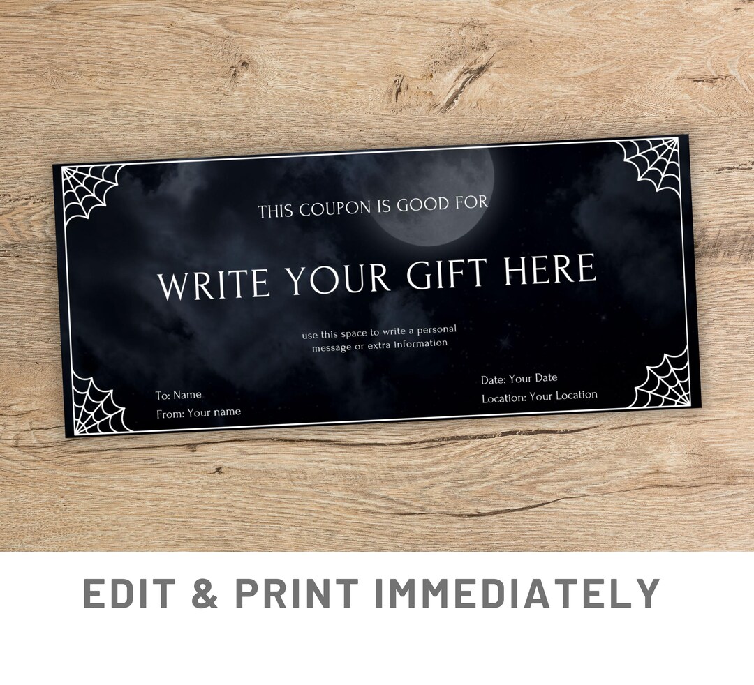 Editable Halloween Gift Tag Template Halloween Coupon Canva Halloween ...