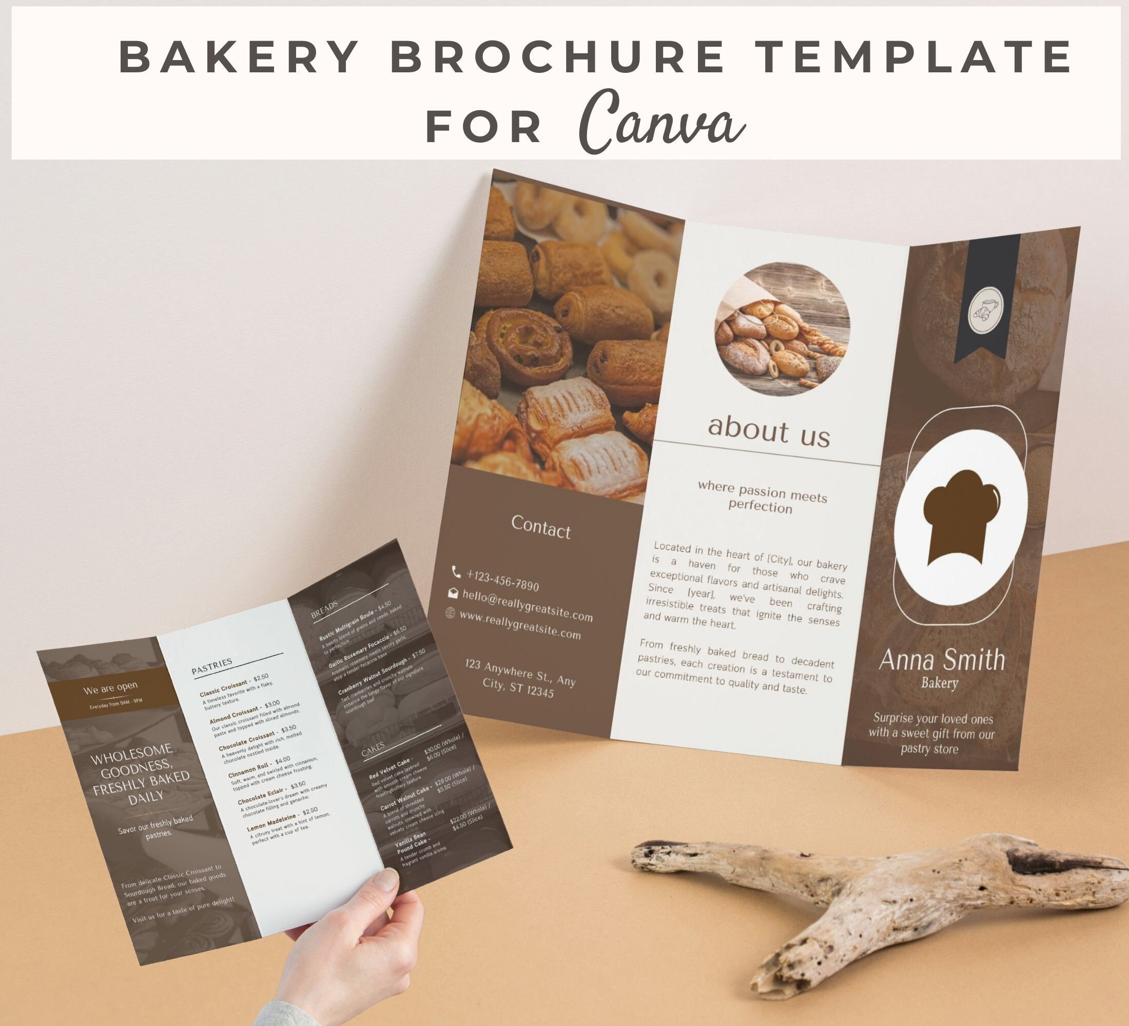Bakery Brochure Template Baker Brochure Pastry Shop Marketing Brochure ...