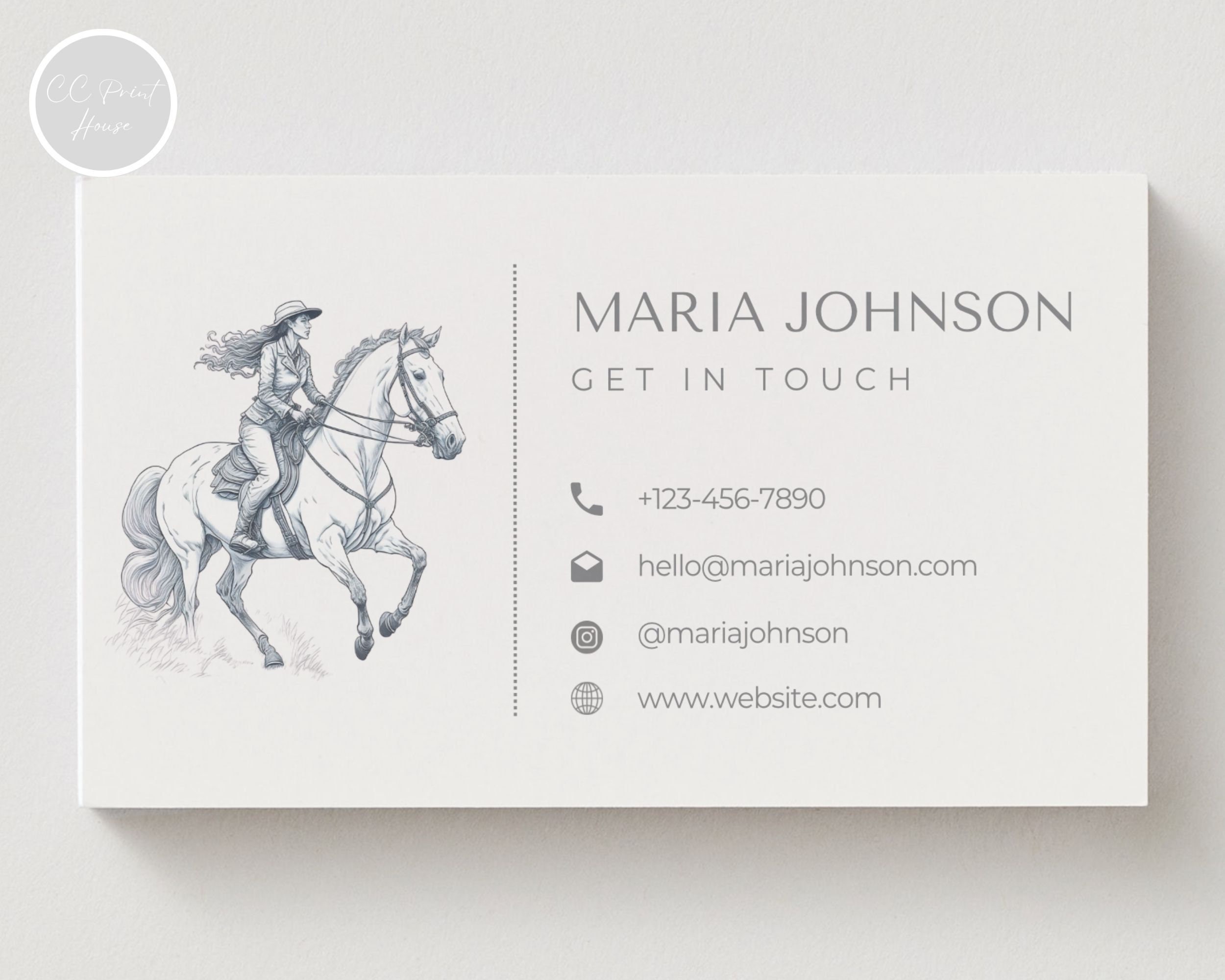 Riding Instructor Business Card Template Business Card Template ...