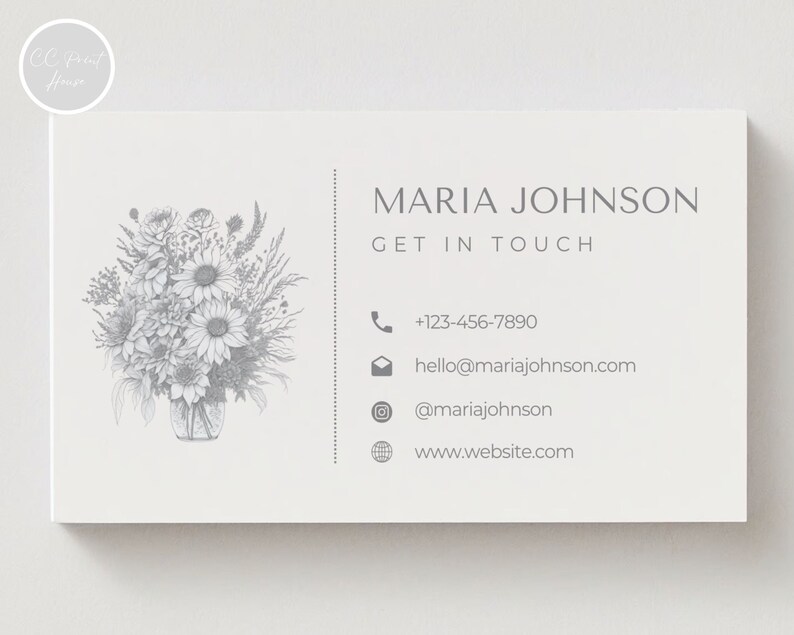 Florist Business Card Template Printable Business Card Template ...