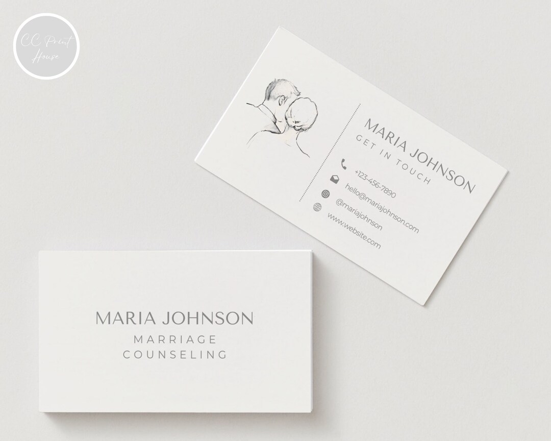 Marriage Counseling Business Card Template Relationship Therapist ...