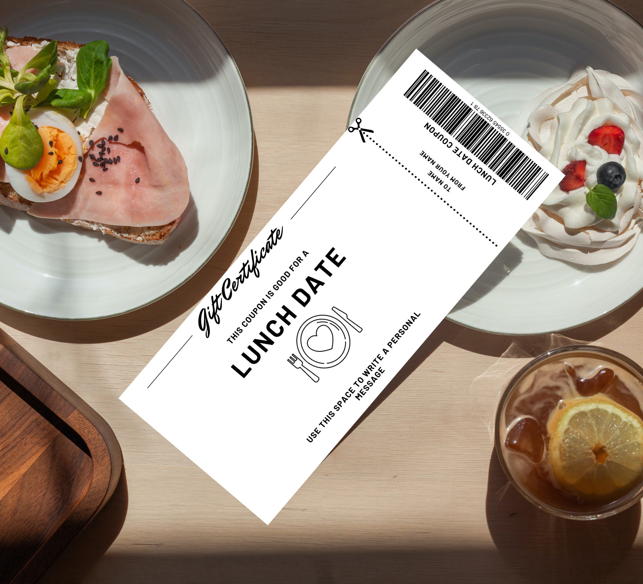 Lunch Date Coupon Editable Gift Coupon Template Canva Lunch Voucher ...
