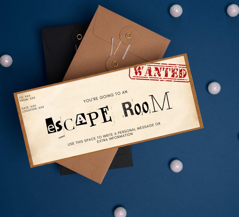 Escape Room Ticket Canva Escape Room Gift Coupon Custom Gift Coupon ...