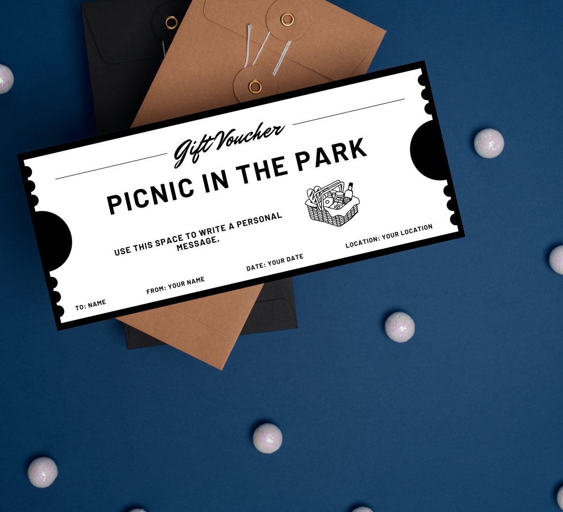 Picnic Coupon Editable Gift Picnic Date Coupon Template Canva Picnic ...