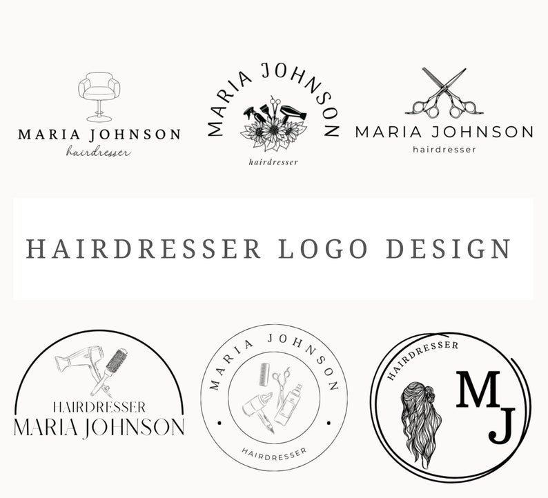 Hairdresser Logo Design Canva 6 Customizable Hairstylist Logos Hair ...