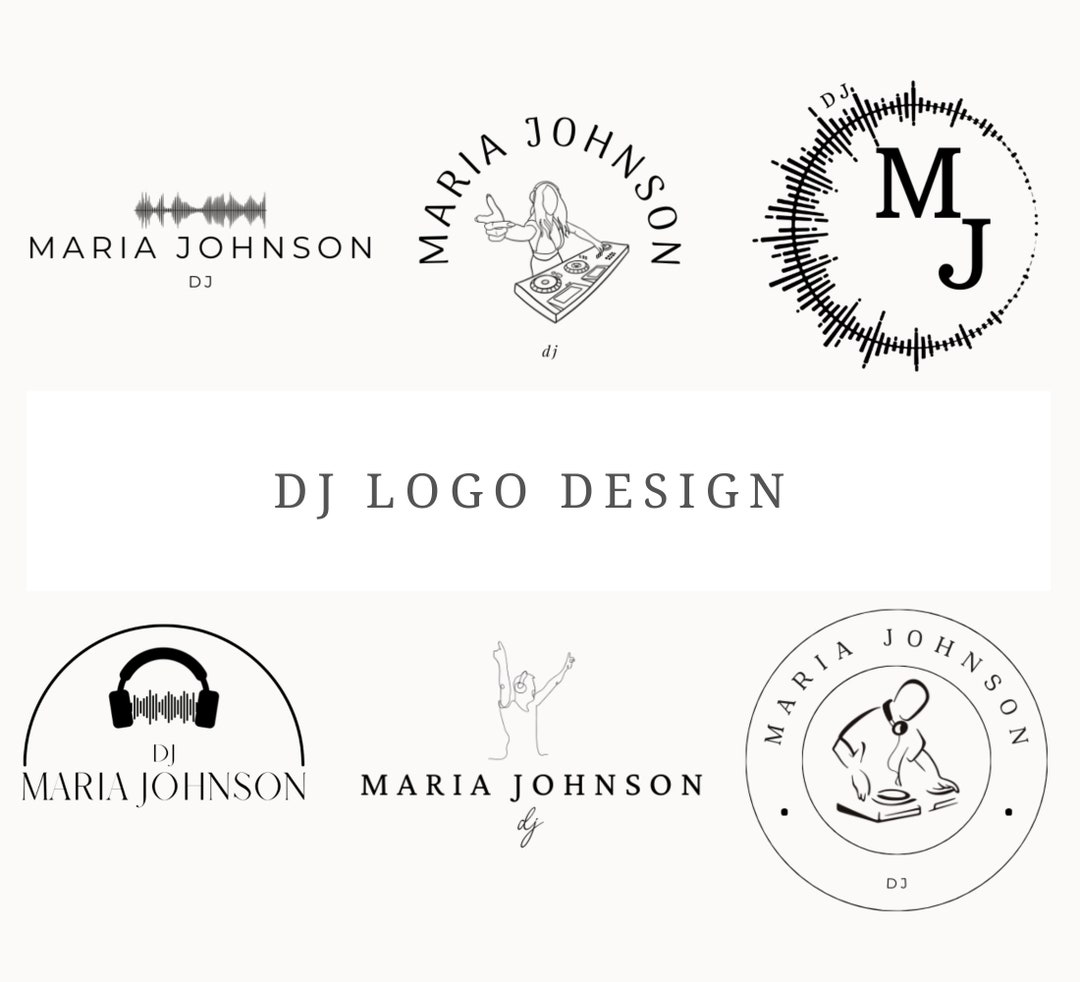 DJ Logo Design Canva 6 Customizable DJ Logos Disc Jockey Logo Editable ...