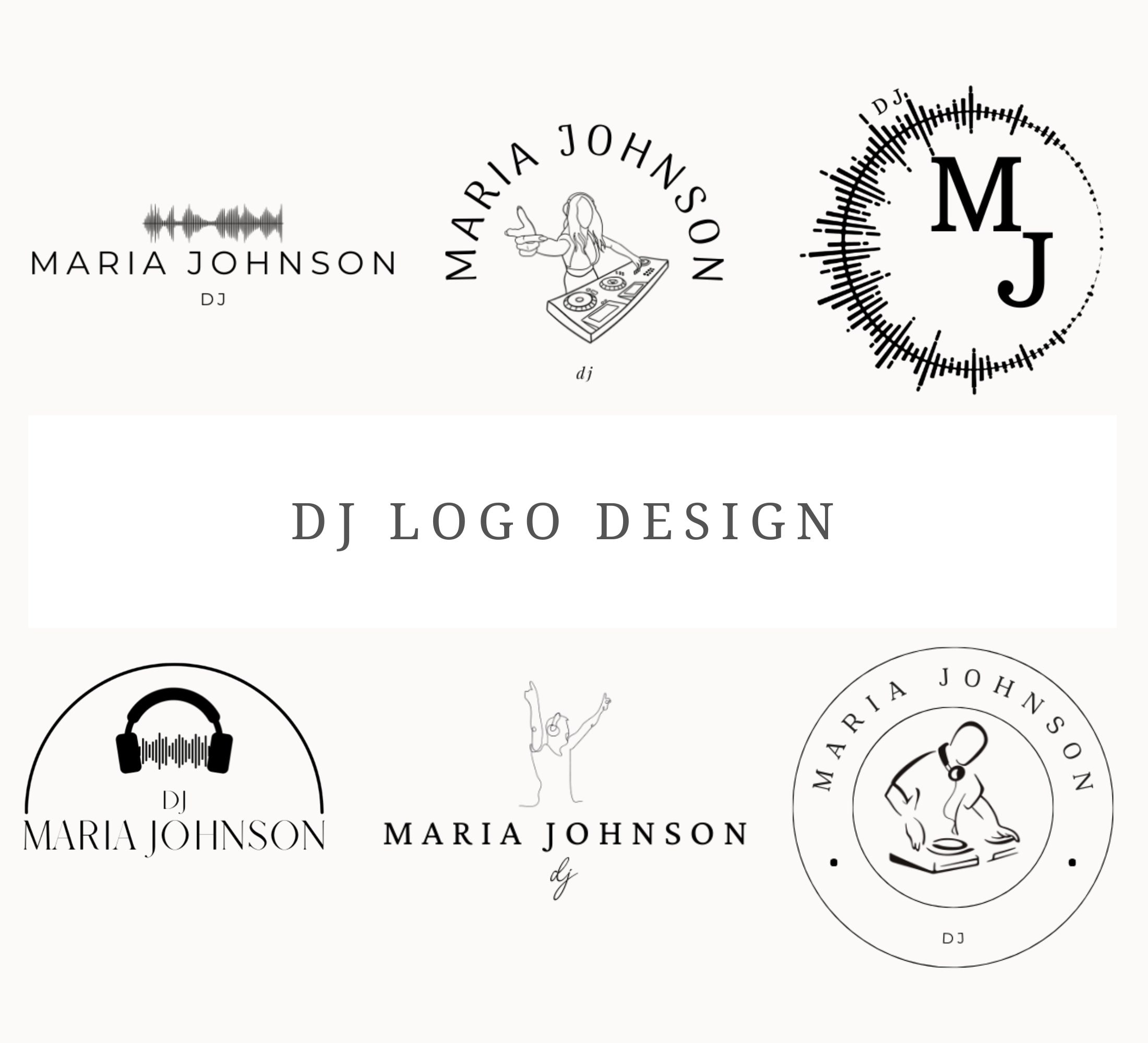 DJ Logo Design Canva 6 Customizable DJ Logos Disc Jockey Logo Editable ...