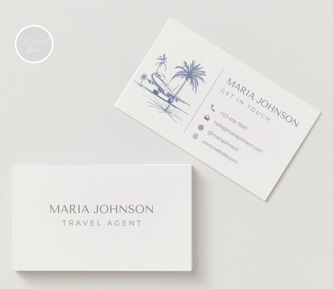 Travel Agent Business Card Template Travel Agency Calling Card Business ...