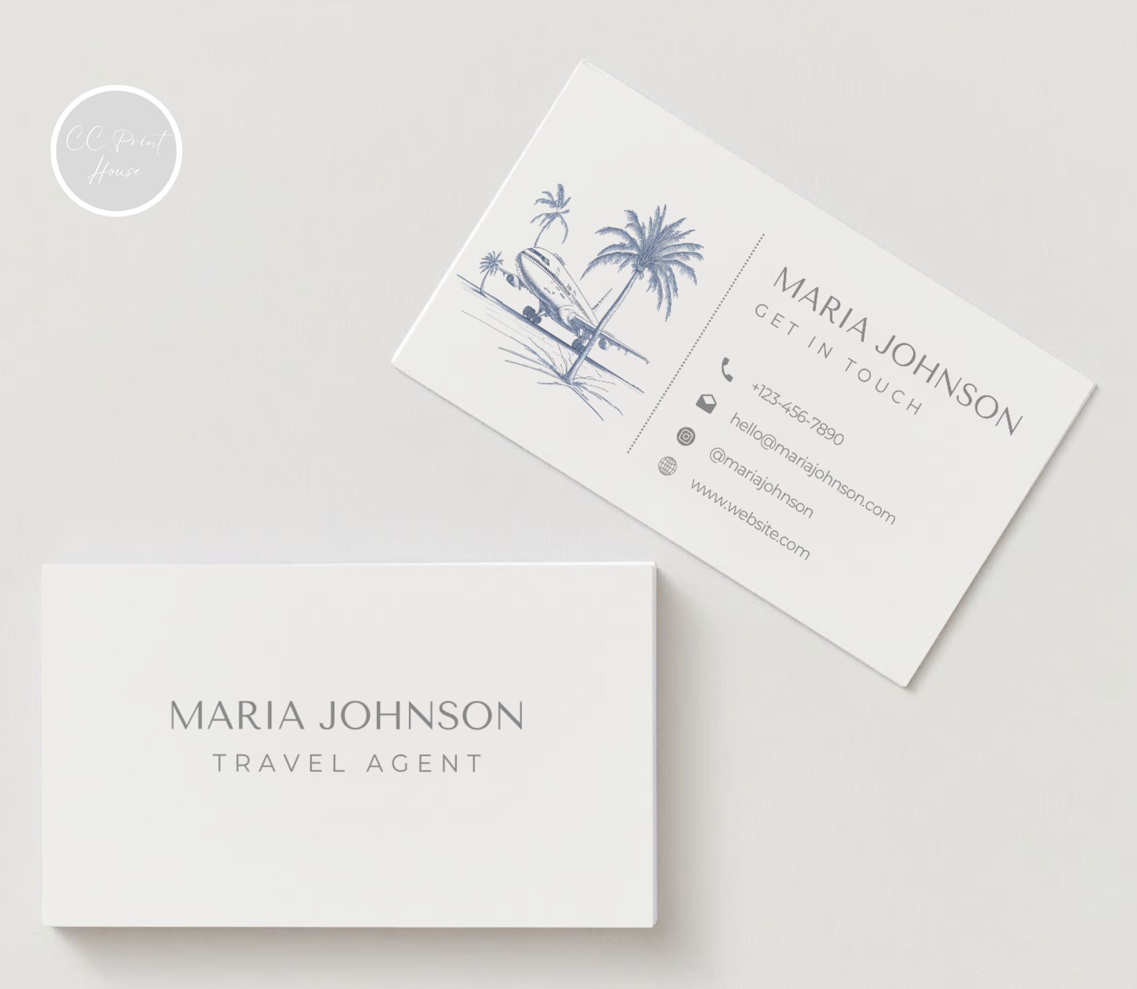 Travel Agent Business Card Template Travel Agency Calling Card Business ...