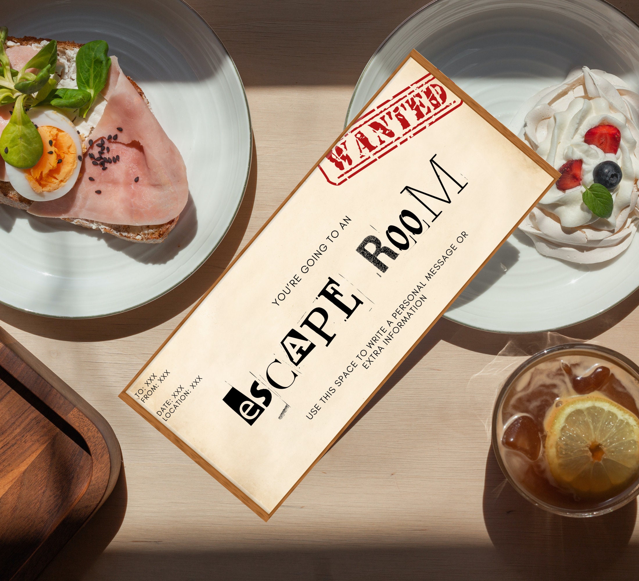Escape Room Ticket Canva Escape Room Gift Coupon Custom Gift Coupon ...