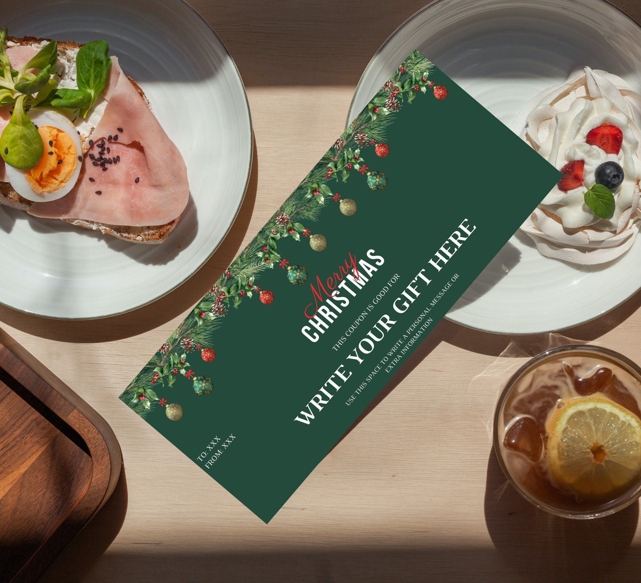 Gift Coupon Christmas Custom Christmas Gift Coupon Template Canva ...