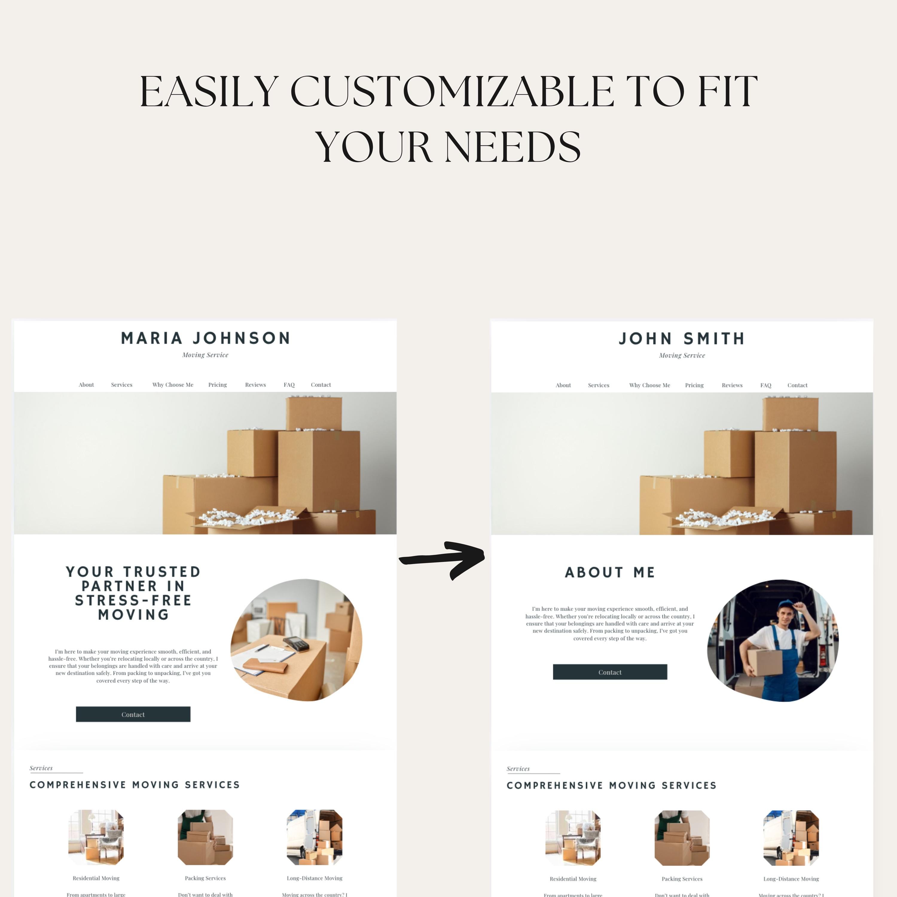 Moving Company Website Template | Modern Relocation Service (canva) - Etsy